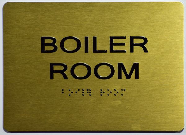 BOILER ROOM Sign -Tactile Signs Tactile Signs