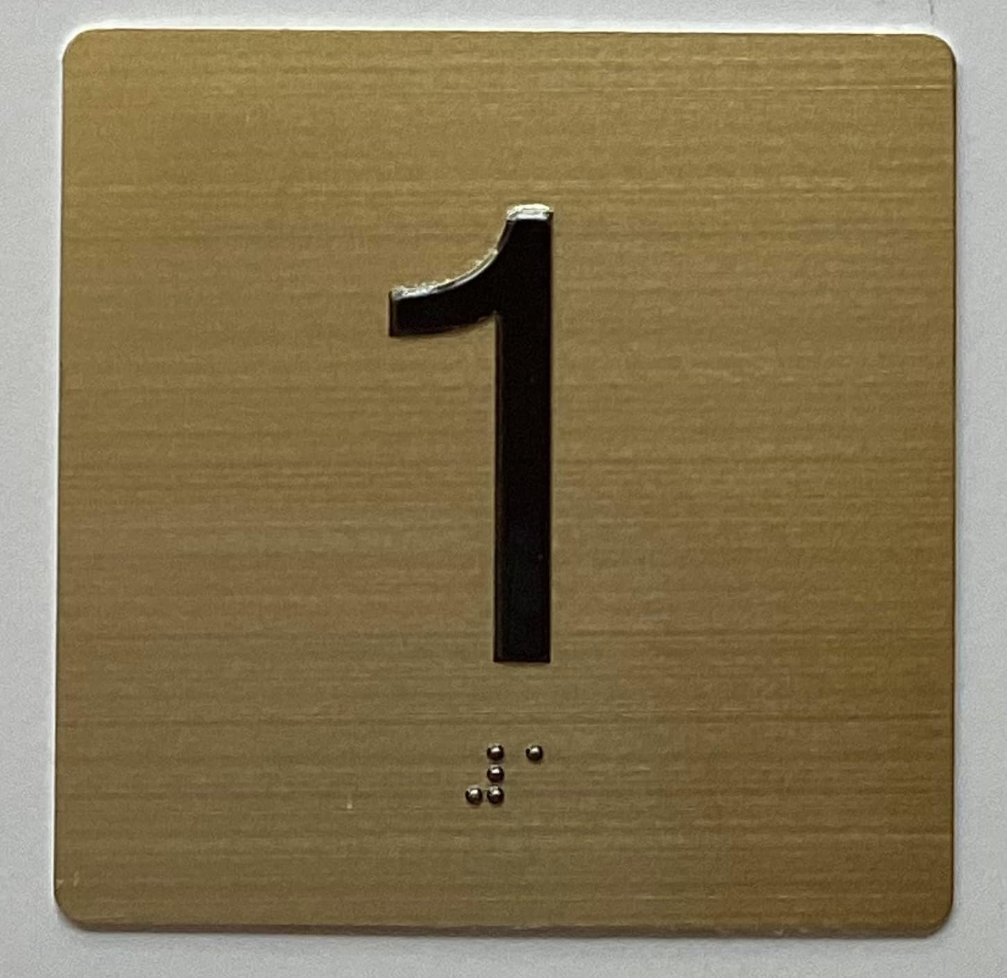 1ST FLOOR Elevator Jamb Plate sign With Braille and raised number ...