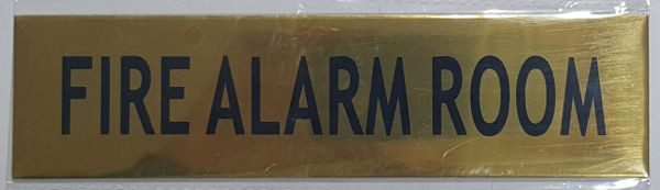 FIRE ALARM ROOM Sign - GOLD ALUMINUM