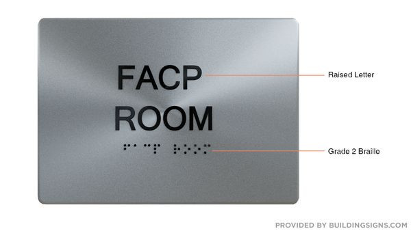 FACP Room ADA-Sign -Tactile Signs The sensation line