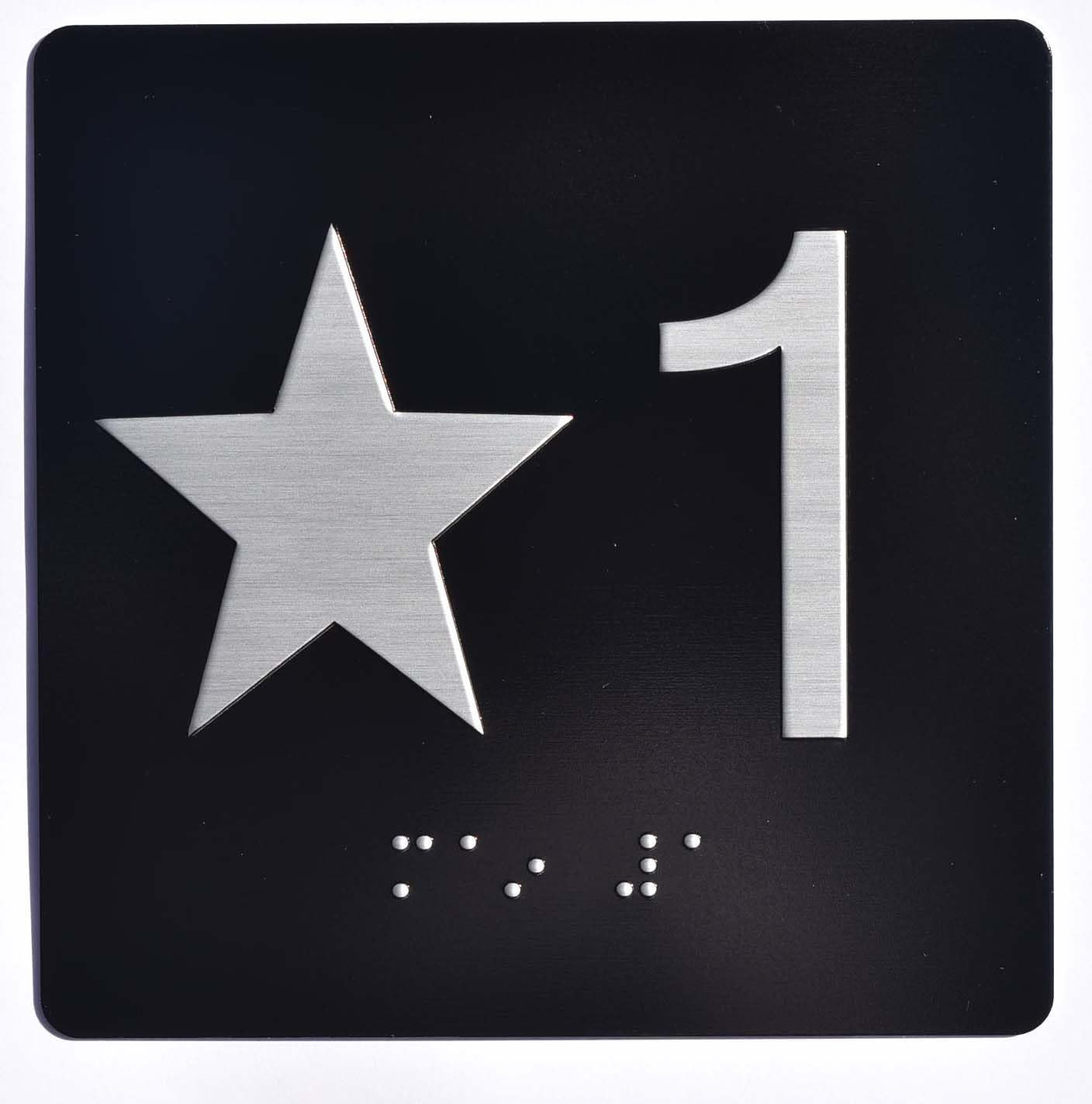 Elevator JAMB Plate with Braille - Elevator Floor Number Brush BLACK ...