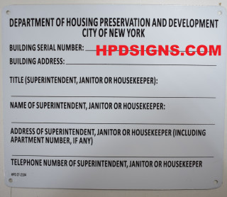 HPD Serial Number Signage HMC §27-2104