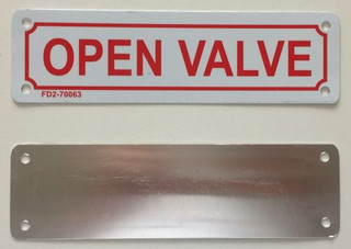 OPEN VALVE Sign