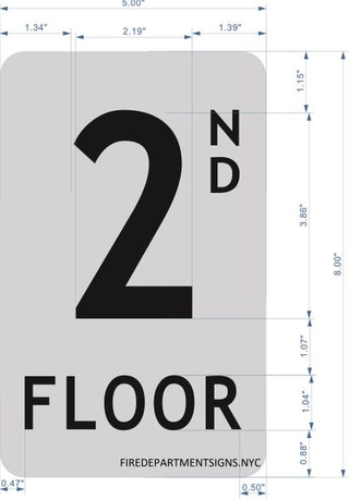 FLOOR NUMBER Sign - 2ND FLOOR Sign