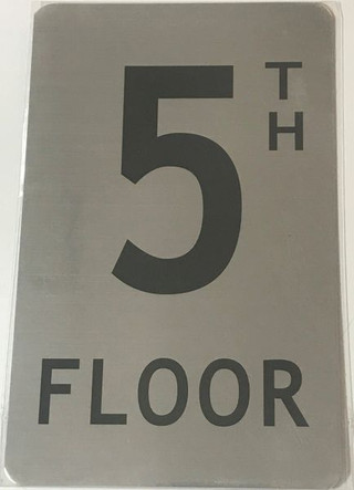 FLOOR NUMBER FIVE (5) Sign - 5TH FLOOR Sign