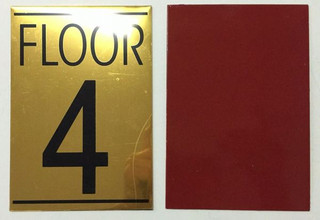 FLOOR NUMBER FOUR (4) Sign