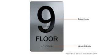 9th FLOOR ADA Sign -Tactile Signs The sensation line