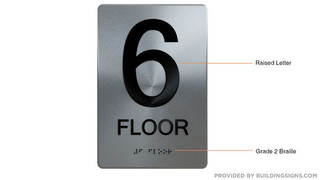 6th FLOOR ADA Sign -Tactile Signs The sensation line