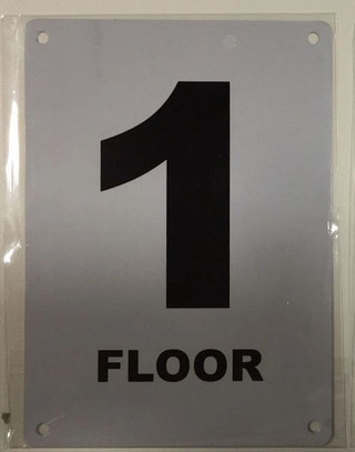 FLOOR NUMBER ONE (1) Sign ALUMINUM