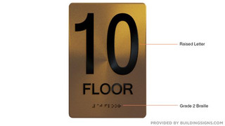 10th FLOOR Sign -Tactile Signs Tactile Signs