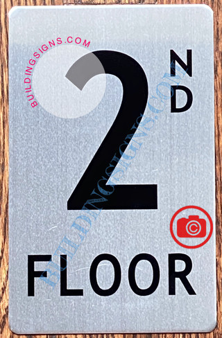 2ND FLOOR SIGN- SILVER (ALUMINUM SIGNS 8x5) - HPD-SIGNS.COM