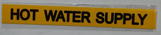 HOT WATER SUPPLY SIGN (STICKER ) (YELLOW)