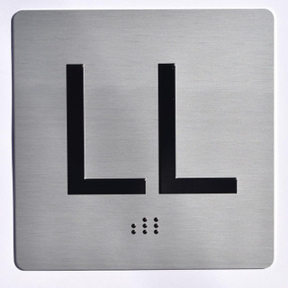 Elevator JAMB Plate with Braille - Elevator Floor Number Brush SILVER ...