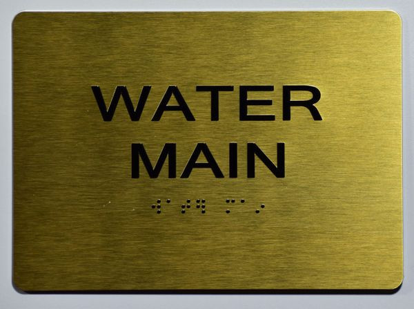WATER MAIN Sign -Tactile Signs Tactile Signs