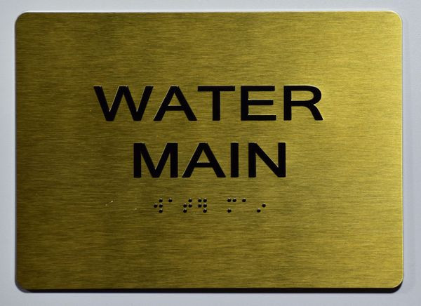 WATER MAIN Sign -Tactile Signs Tactile Signs