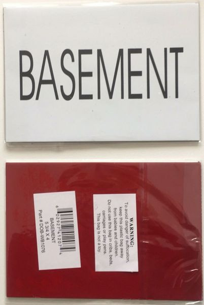 FLOOR NUMBER Sign - BASEMENT Sign