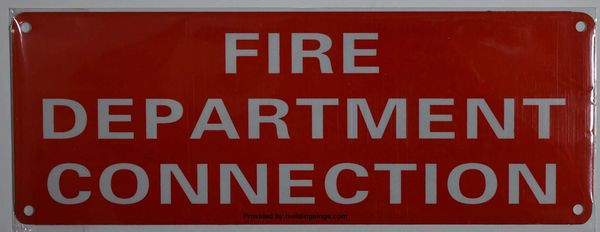FIRE DEPARTMENT CONNECTION SIGN.