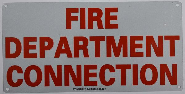 FIRE DEPARTMENT CONNECTION Sign