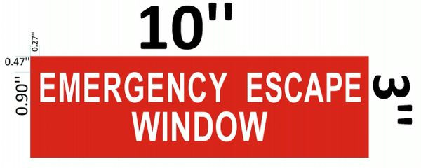 EMERGENCY ESCAPE WINDOW Sign-