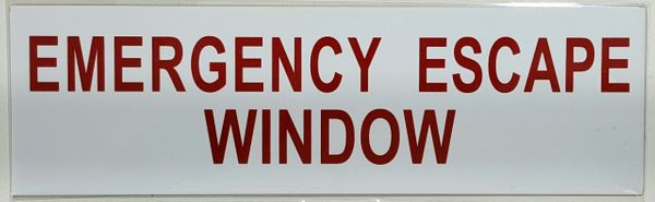 EMERGENCY ESCAPE WINDOW Sign-