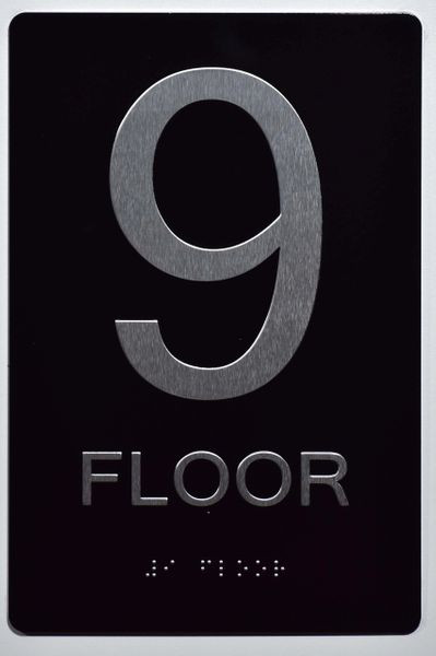 9th FLOOR SIGN ADA -Tactile Signs