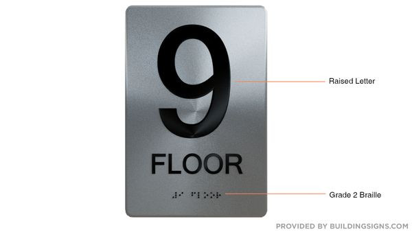 9th FLOOR ADA Sign -Tactile Signs The sensation line