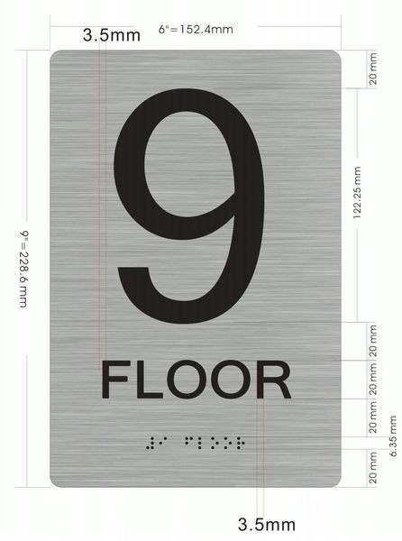 9th FLOOR ADA Sign -Tactile Signs The sensation line