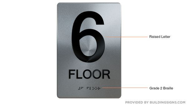 6th FLOOR ADA Sign -Tactile Signs The sensation line