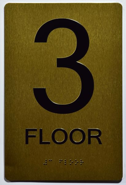 3rd FLOOR SIGN ADA -Tactile Signs