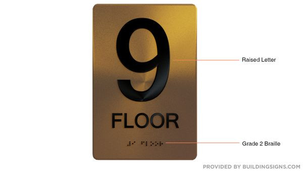 9th FLOOR Sign -Tactile Signs Tactile Signs