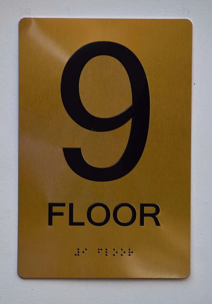 9th FLOOR Sign -Tactile Signs Tactile Signs