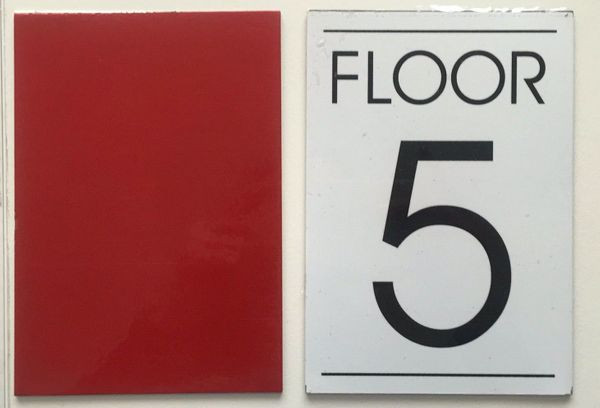 FLOOR NUMBER FIVE (5) Sign