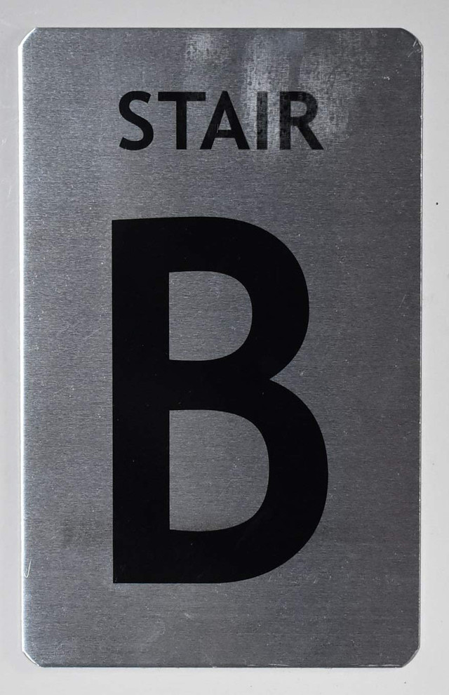 Stair B Sign (Brush Aluminium, (5X8)-The Mont Argent line