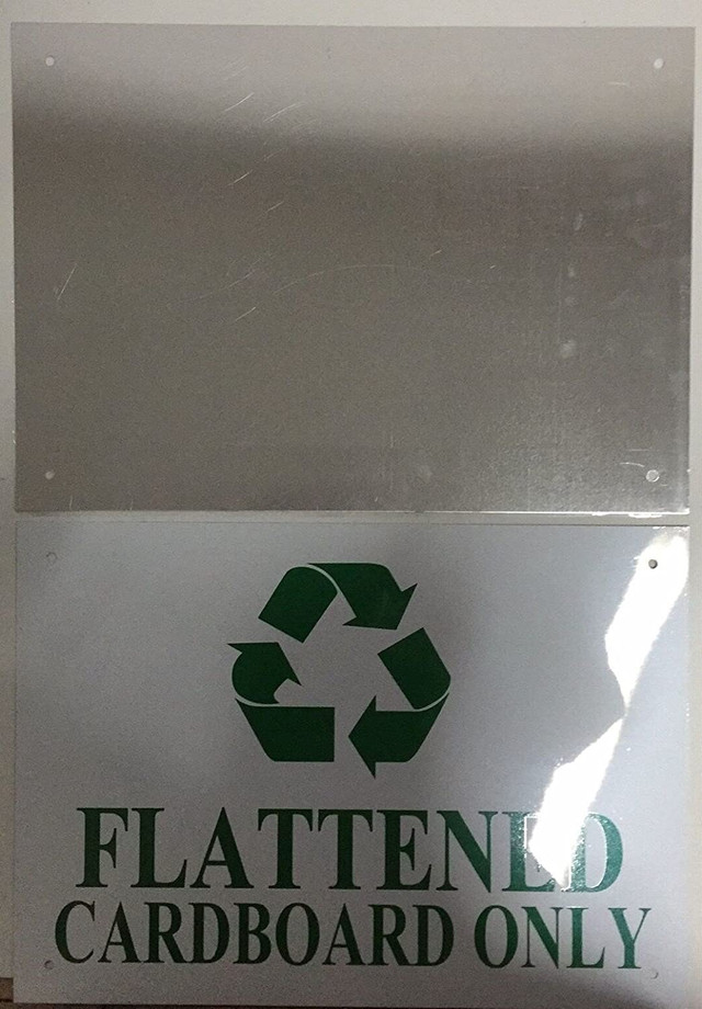 FLATTENED CARDBOARD ONLY Sign