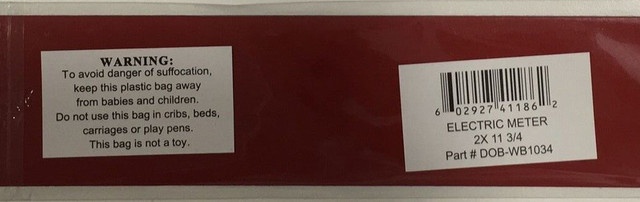 ELECTRIC METER SIGN (WHITE,)