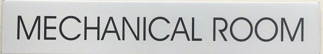 MECHANICAL ROOM SIGN (WHITE)