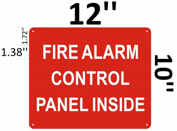 FIRE ALARM CONTROL PANEL INSIDE Sign