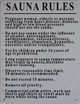 Sauna Rules Sign