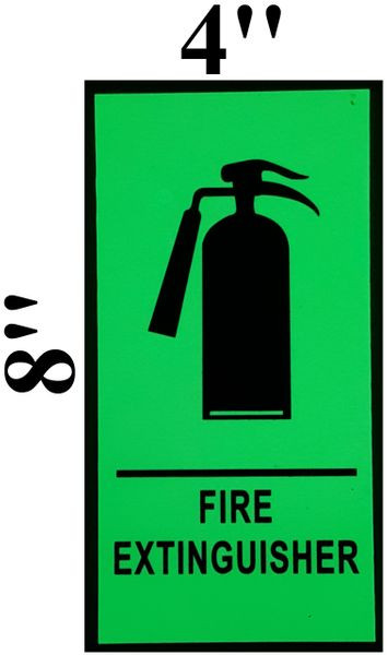FIRE EXTINGUISHER Sign - PHOTOLUMINESCENT GLOW IN THE DARK Sign