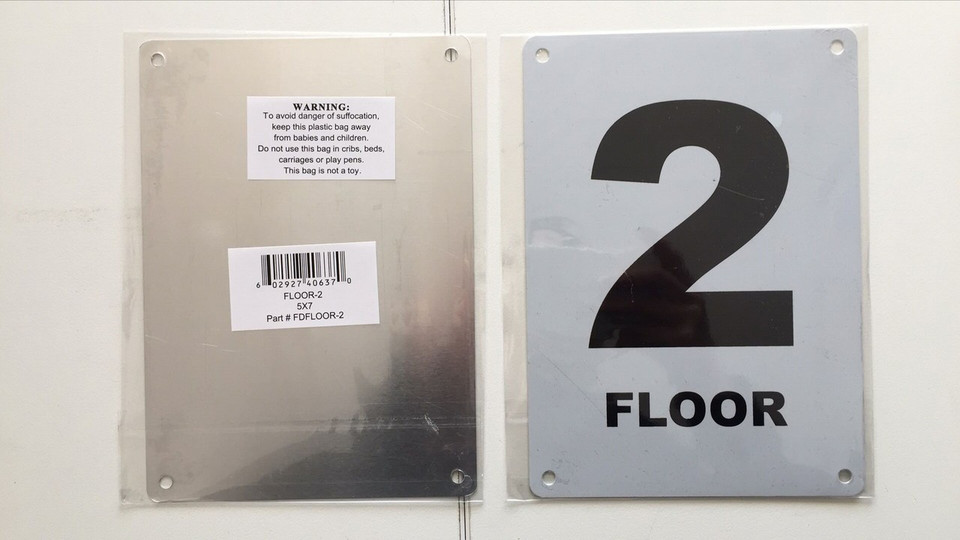 FLOOR NUMBER Sign - FLOOR 2