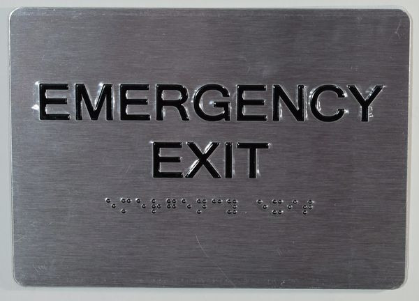 EMERGENCY EXIT Sign -Tactile Signs BRAILLE