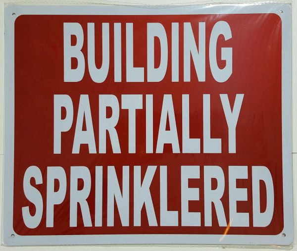 BUILDING PARTIALLY SPRINKLERED SIGN