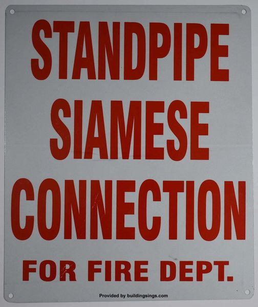STANDPIPE SIAMESE CONNECTION FOR FIRE DEPARTMENT SIGN