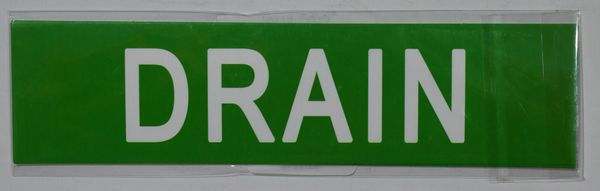 DRAIN Sign (STICKER) GREEN