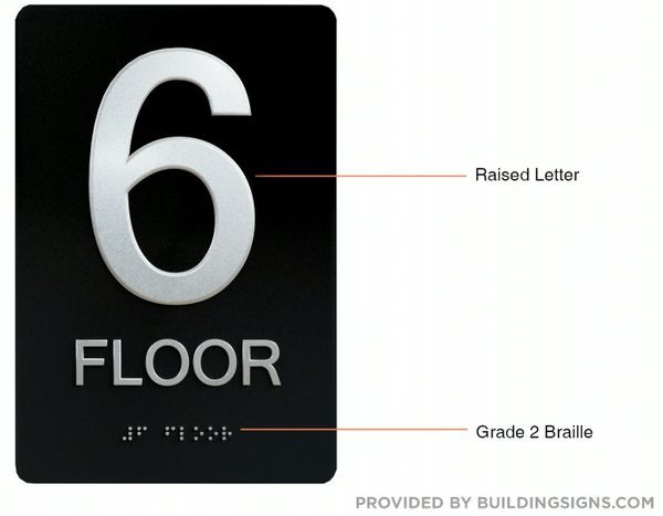 6th FLOOR SIGN ADA -Tactile Signs