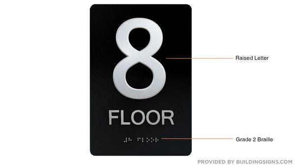 8th FLOOR SIGN ADA -Tactile Signs