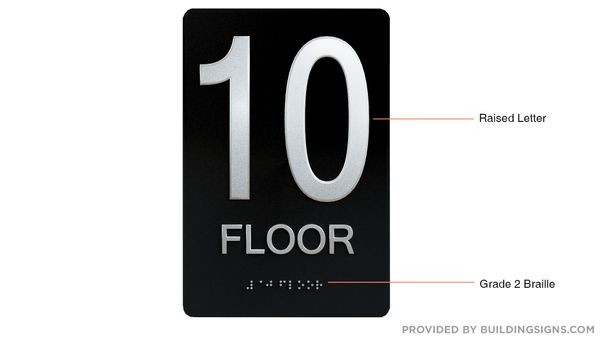 10th FLOOR SIGN ADA -Tactile Signs