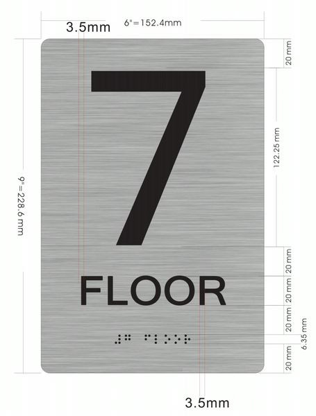 7th FLOOR ADA Sign -Tactile Signs The sensation line