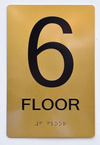 6th FLOOR SIGN ADA -Tactile Signs