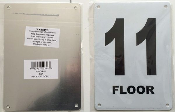 FLOOR NUMBER ELEVEN (11) Sign